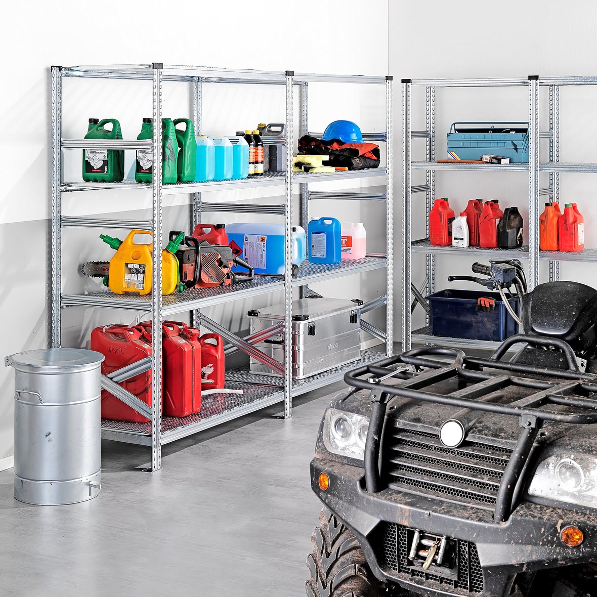 Solvent rag bin LISTON, Ø 410x630 mm, 70 L, galvanised | AJ Products UK