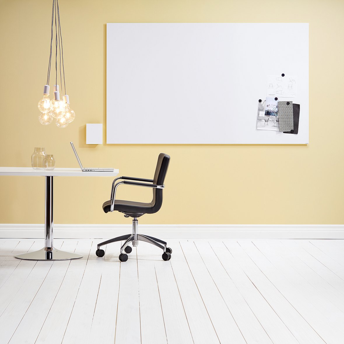 Magnetic frameless whiteboard AIR, 1990x1190 mm | AJ Products