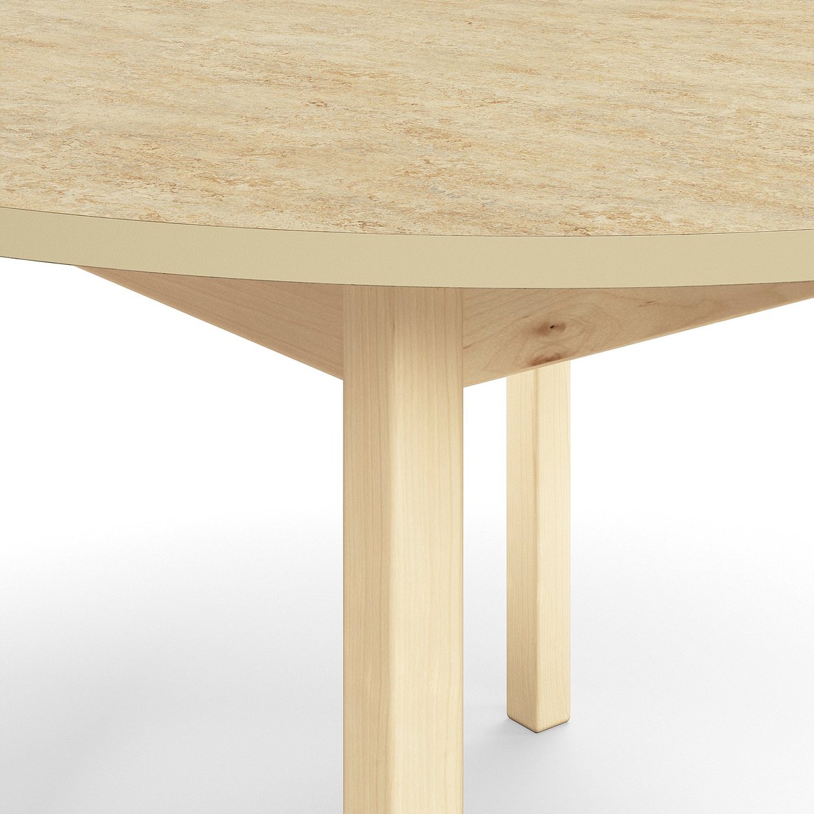 Table DECIBEL, Ø1200x720 mm, beige linoleum, birch | AJ Products IE