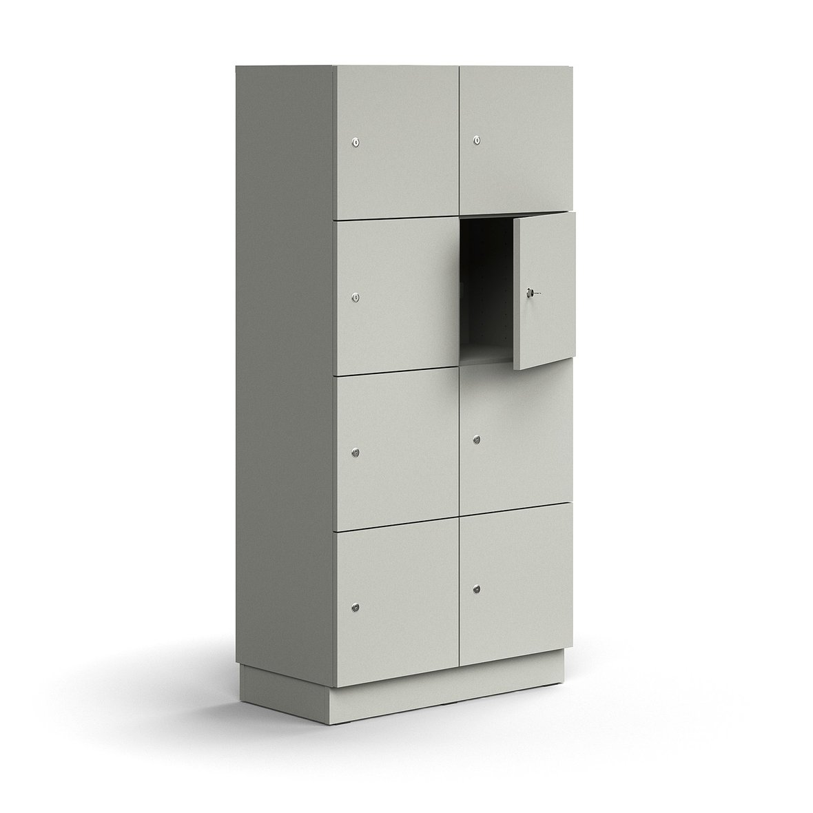 Lockable personal storage QBUS, 8 comps, base frame, 1636x800x420 mm ...
