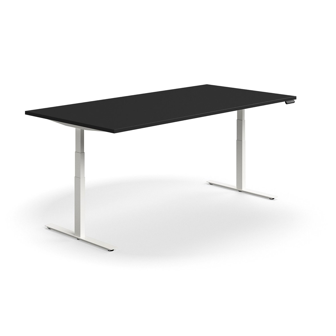 Standing meeting table QBUS, rectangular, 2400x1200 mm, white frame ...
