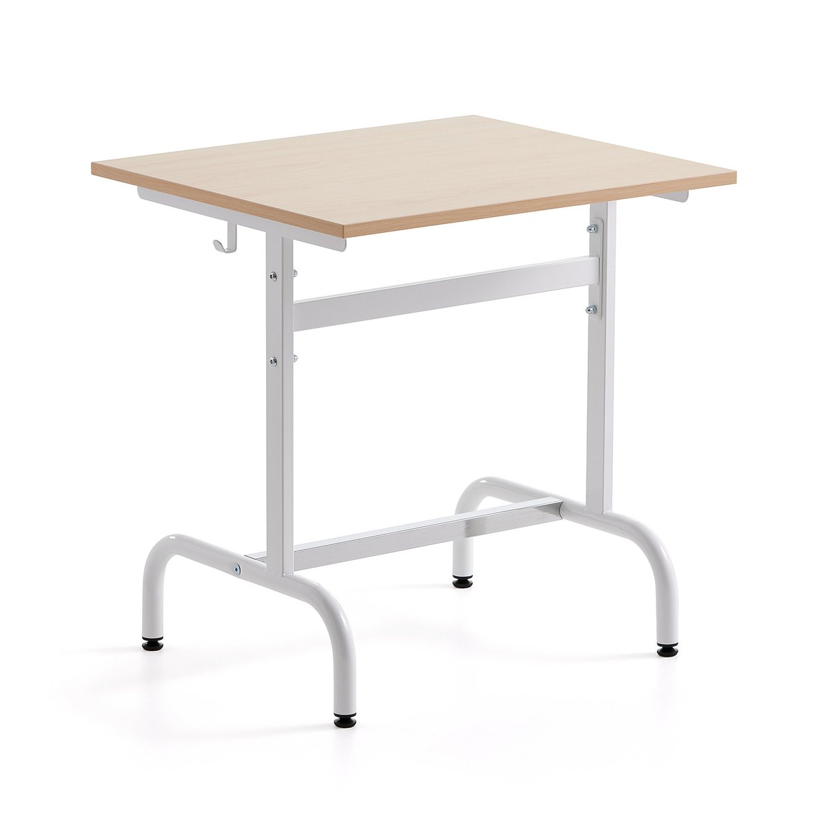 Elevbord 180, høytrykkslaminat, hvit/bjørk | AJ Produkter