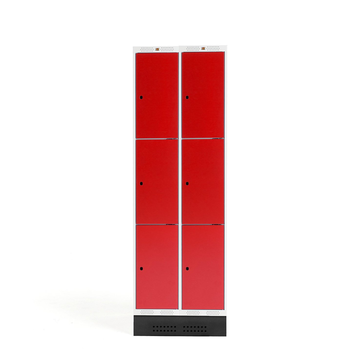 Student locker ROZ, 2 modules, 6 doors, 1890x600x550 mm, red, incl ...