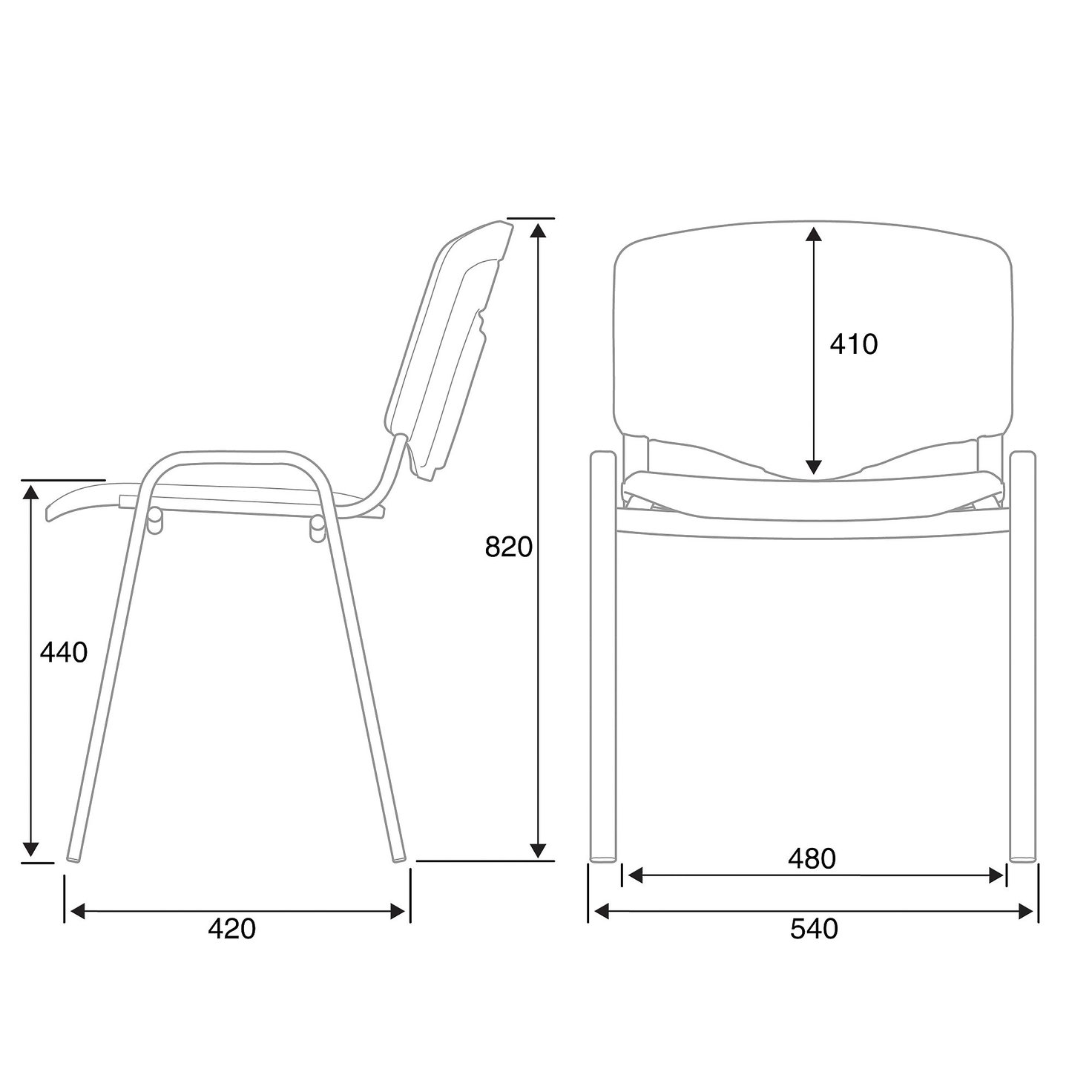 Chair NELSON, plastic seat, black, blue | AJ Products IE