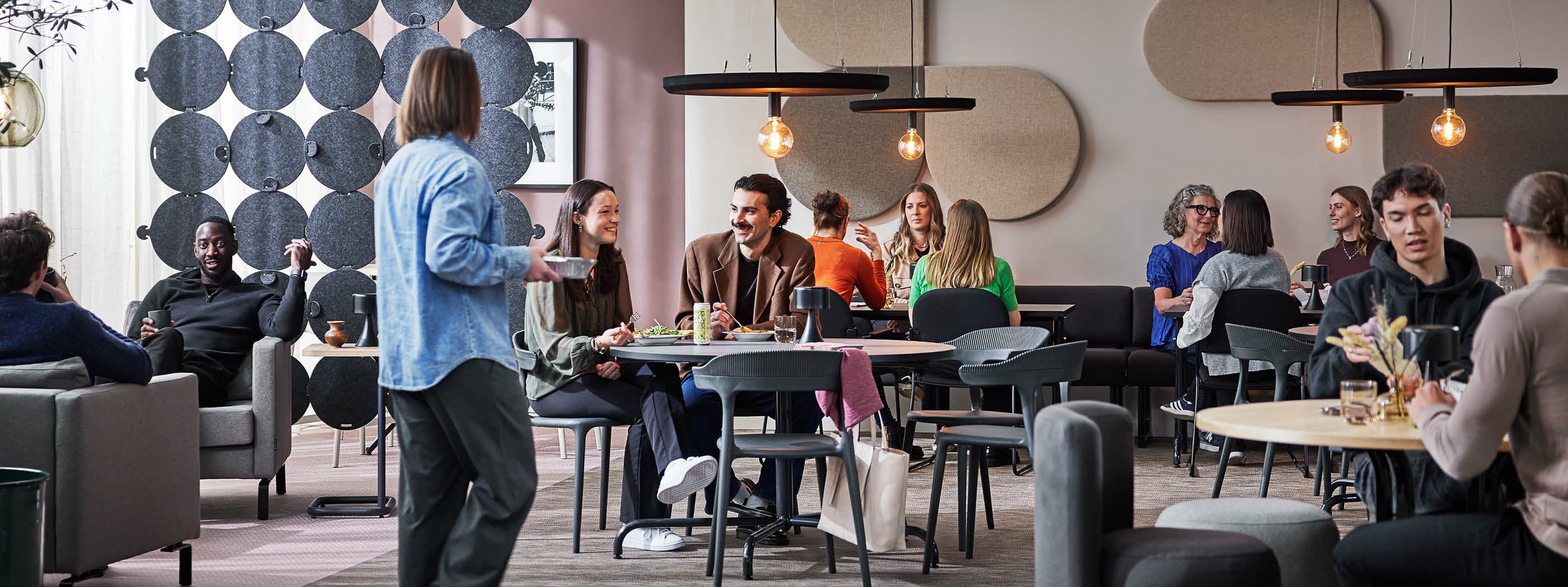 Peaceful & Calm Canteen Design with Acoustic Solutions | AJ Products UK