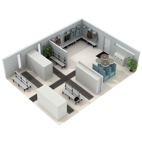 inside changing room