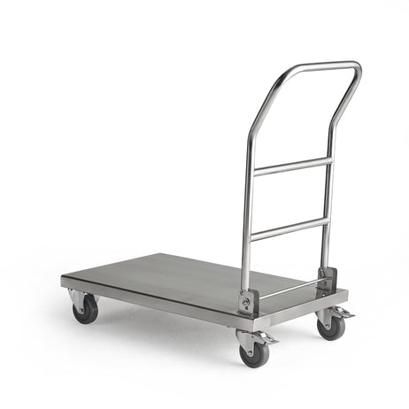 Collapsible stainless steel trolley METRO, 100 kg load, 820x520 mm | AJ ...