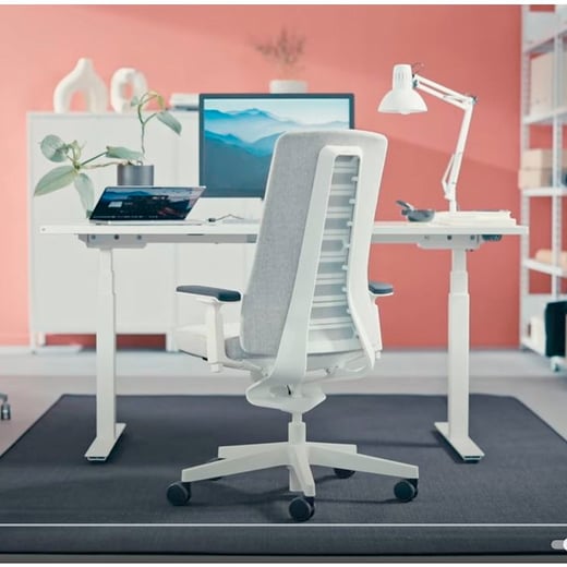 Kontorsstol BELMONT, vitt stativ, mossgrön | AJ Produkter