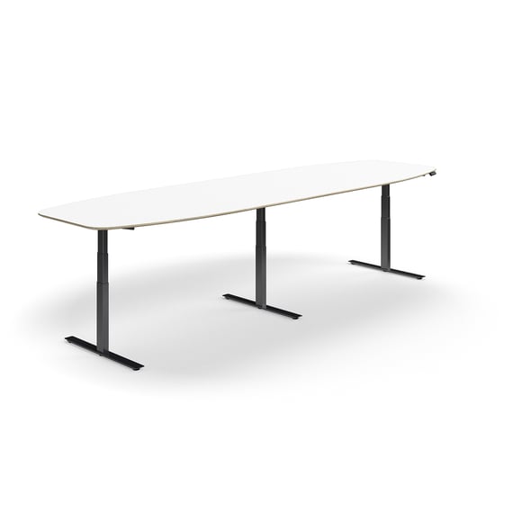 Standing meeting table NOVUS, 4000x1200 mm, black/white | AJ Products UK