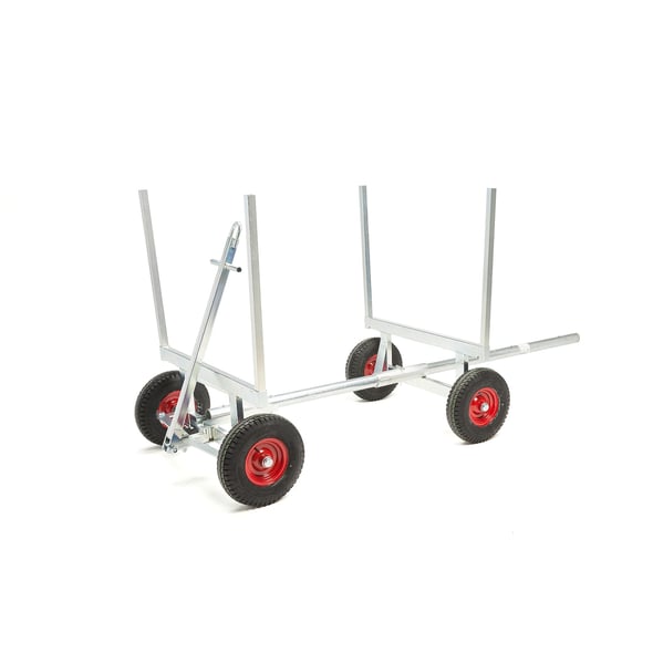 Long materials trolley JOHN, galvanised, 2500 kg, 1420-1920 mm | AJ ...