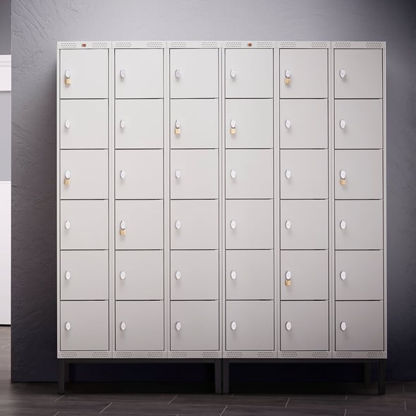 6 door locker CLASSIC, 3 modules, 1740x900x550 mm, grey | AJ Products IE