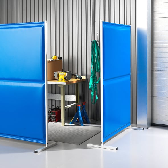 Noise reduction screen, with wheels, 1340x2010 mm | AJ Products IE