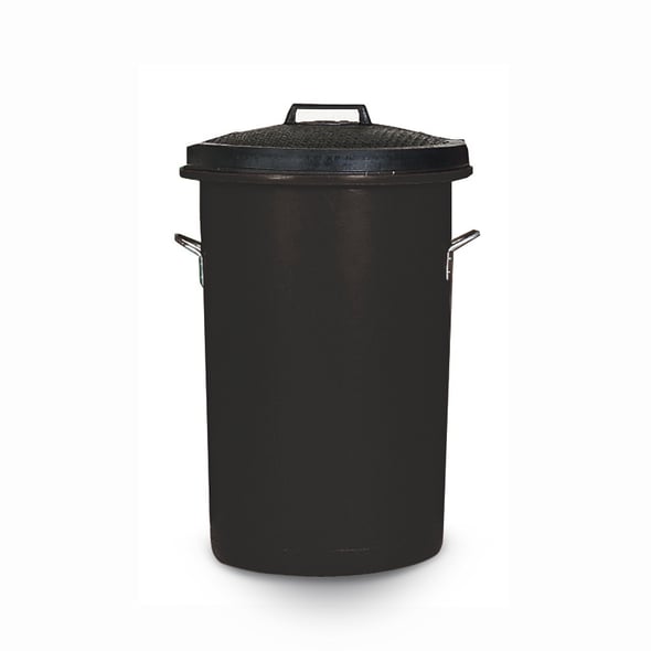 Heavy duty coloured dustbin, Ø 476x673 mm, 99 L, black | AJ Products IE