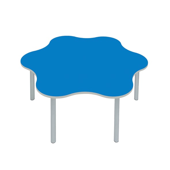Early years daisy table ENVIRO, Ø 1200x590 mm, blue, silver | AJ ...