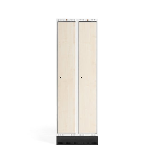 Student locker ROZ, 2 modules, 2 doors, 1890x600x550 mm, birch, incl ...