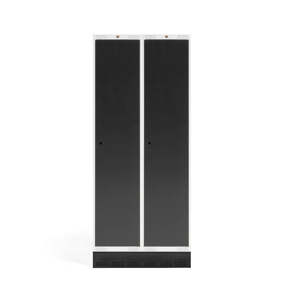 Student locker ROZ, 2 modules, 2 doors, 1890x800x550 mm, black, incl ...