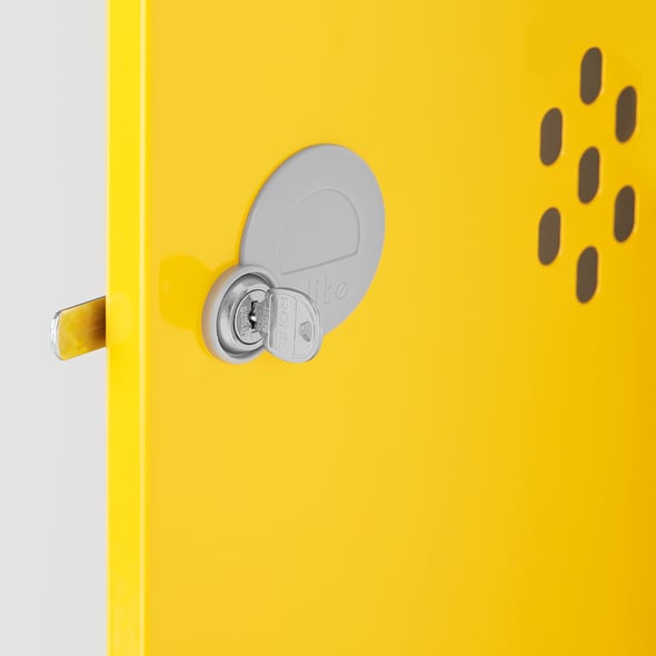 Elite perforated locker, 1 door, 1800x300x300 mm, yellow | AJ Products IE