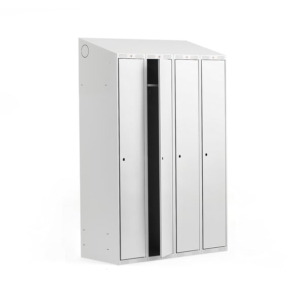 Full length locker CLASSIC, 4 modules, 1900x1200x550 mm, grey | AJ ...