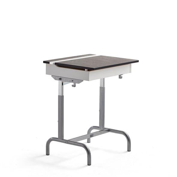 Sound absorbent student box top desk ABSO 188, silver, dark grey ...