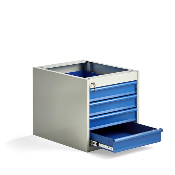 Industrial drawer unit SOLID, under bench, 4 drawers, 540x535x670 mm ...
