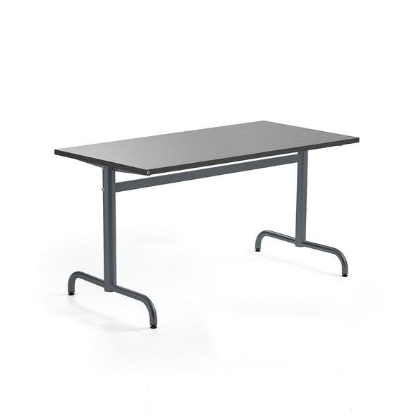 Table PLURAL, 1400x700x720 mm, linoleum top, dark grey, anthracite | AJ ...