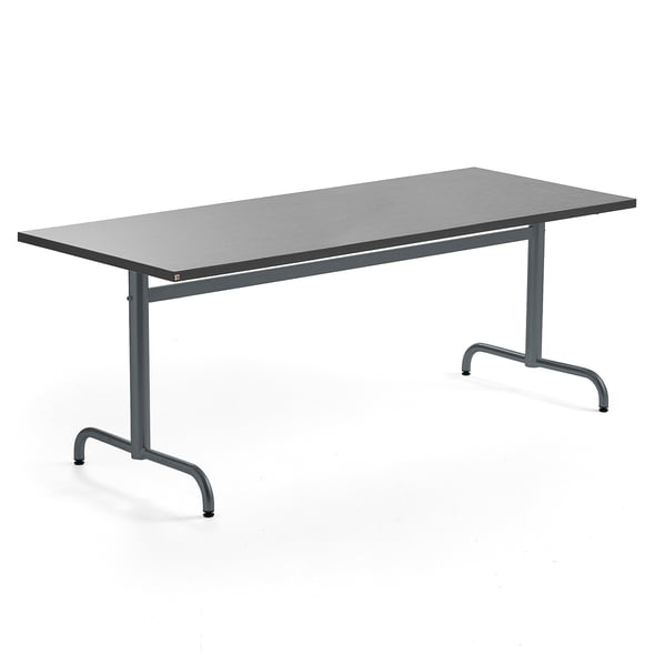Table PLURAL, 1800x800x720 mm, linoleum top, dark grey, anthracite | AJ ...