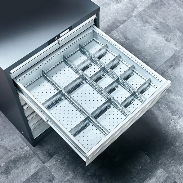Metal drawer insert for drawer height 100/125 mm, 16 compartments | AJ ...