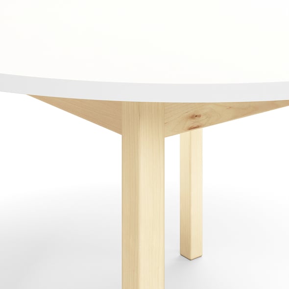 Table DECIBEL, Ø1200x590 mm, noise reducing HPL, white | AJ Products IE