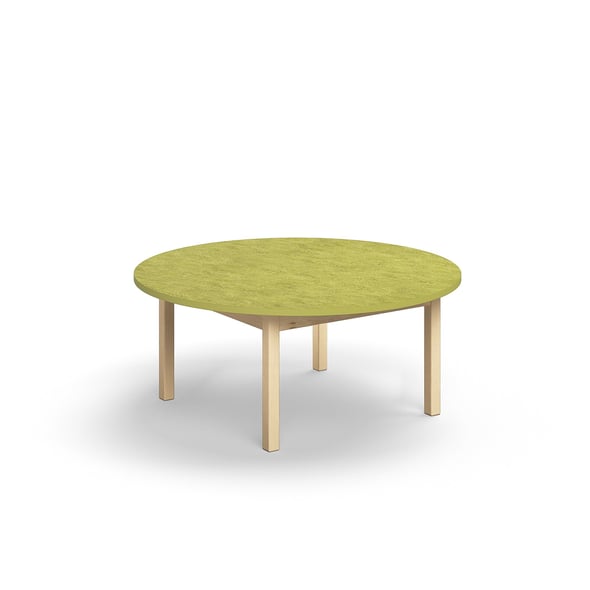 Table DECIBEL, Ø1200x500 mm, green linoleum, birch | AJ Products IE