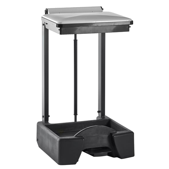 Free-standing sackholder, 790x440x450 mm, black, white lid | AJ Products IE