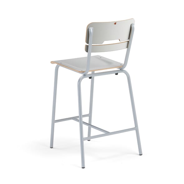 Classroom chair SCIENTIA, wide seat, H 650 mm, silver/grey | AJ Products IE