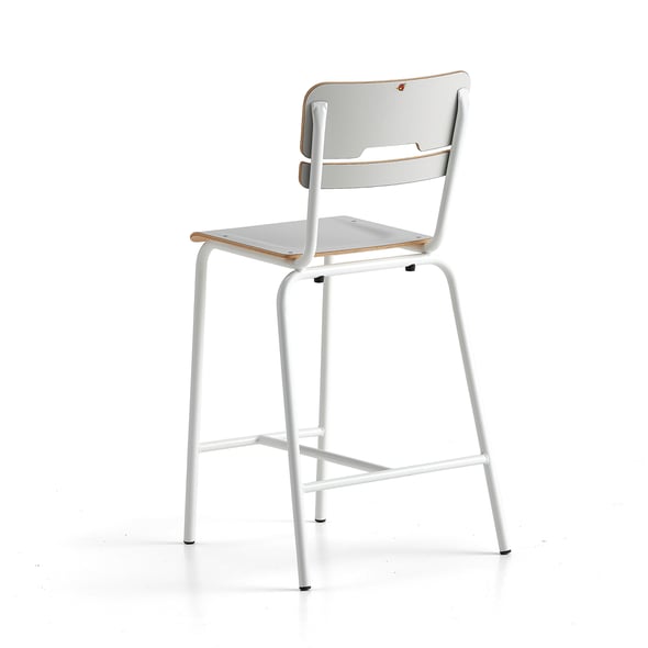 Classroom chair SCIENTIA, H 650 mm, white/grey | AJ Products IE
