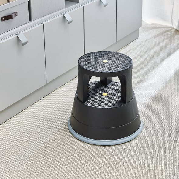 Plastic kick step, H 400 mm, black | AJ Products IE