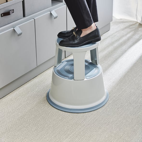 Steel kick step, H 425 mm, grey | AJ Products IE