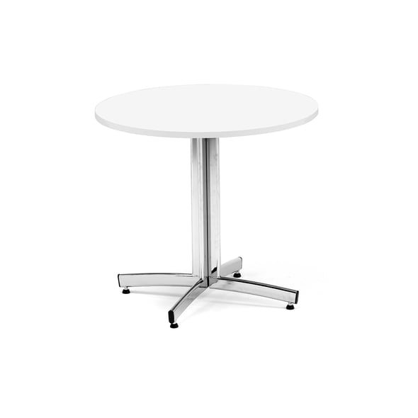 Okrogla jedilna miza SANNA, Ø900x720 mm, krom/bela | AJ Proizvodi