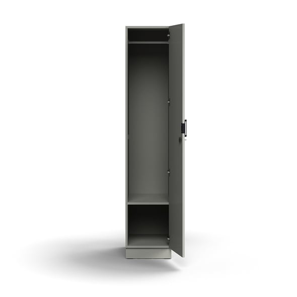 Lockable wardrobe QBUS, with clothes rail, base frame, 2020x400x570 mm ...