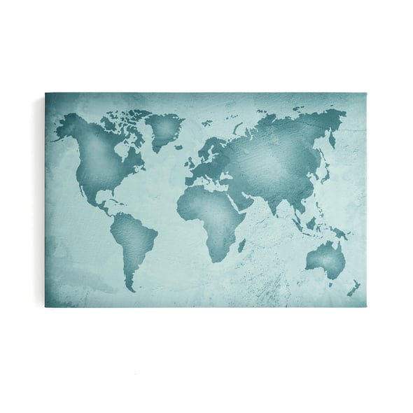 Acoustic panel IMAGE, world map, 1200x800 mm, green | AJ Products IE