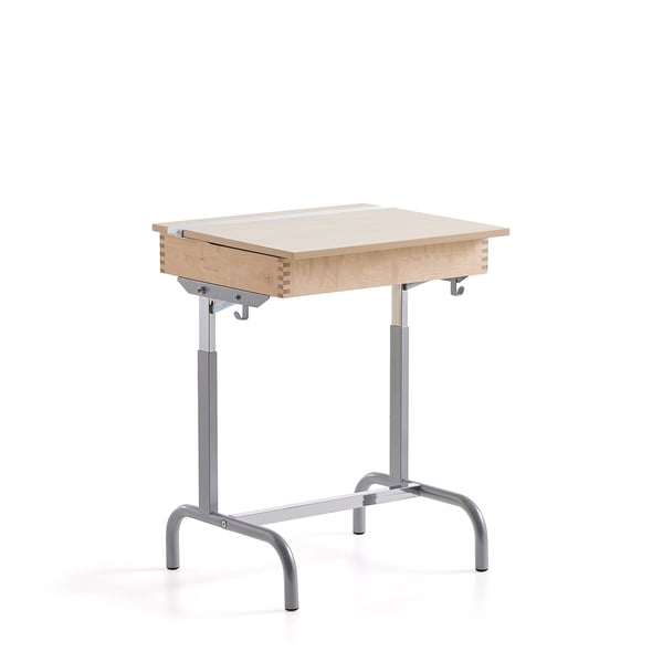School desk 188, high pressure laminate, silver/birch | AJ Products IE