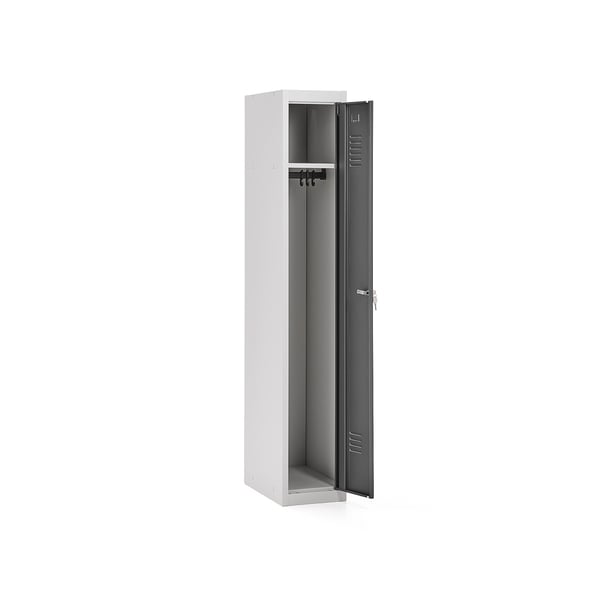Flatpack locker CLICK, 1 door x 1 module, 1800x300x500 mm, dark grey ...