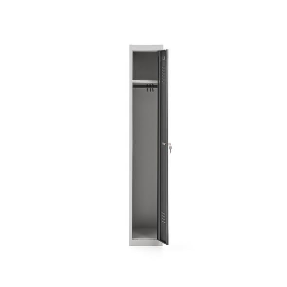 Flatpack locker CLICK, 1 door x 1 module, 1800x300x500 mm, dark grey ...
