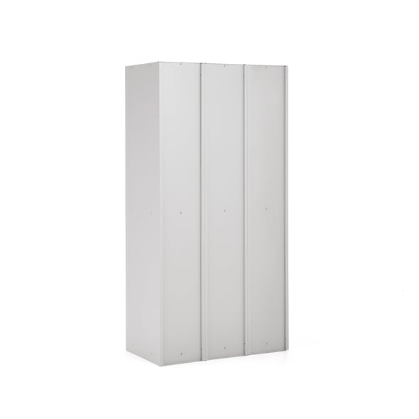 Flatpack locker CLICK, 2 doors x 3 modules, 1800x900x500 mm, dark grey ...
