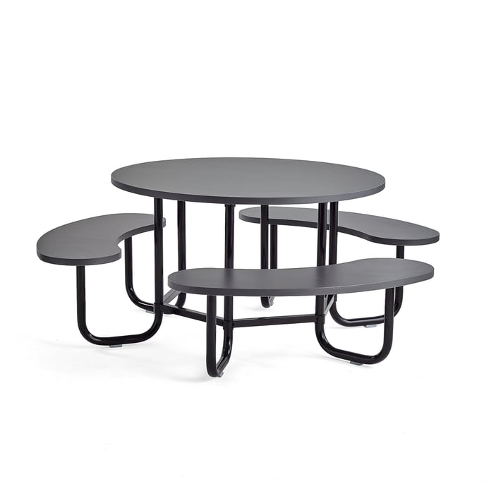 Seating group OCTO, anthracite benches, black frame | AJ Products IE