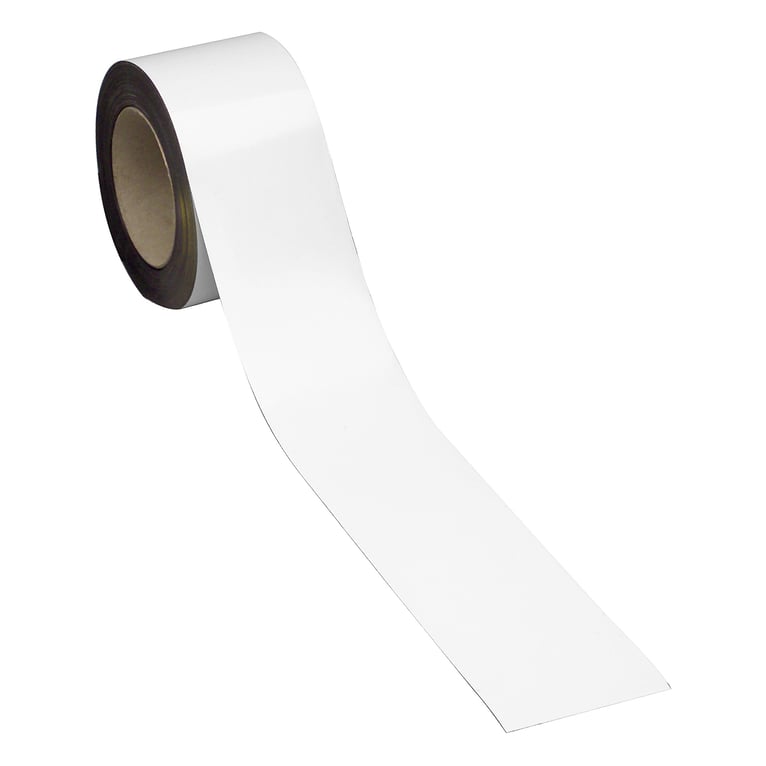 Magnetic easy wipe racking strip, 70 mm x 10 m, white | AJ Products IE