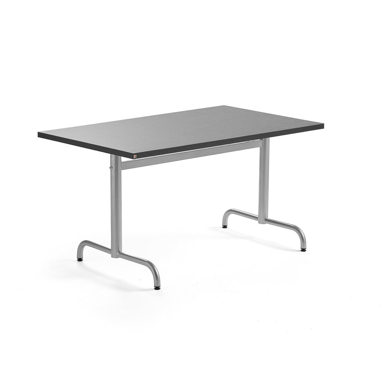 Table PLURAL, 1200x800x720 mm, linoleum top, dark grey, silver | AJ ...