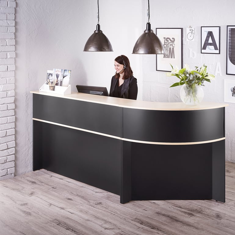 Recepcija, zgornja enota za kotno sekcijo, 800 mm, črno/breza | AJ ...