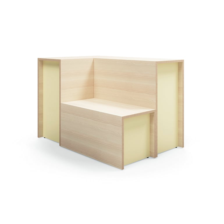 Tiered stage seating module TOGETHER, 800x400x400 mm, ash, lemon yellow ...