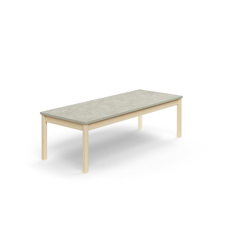 Table DECIBEL, 1800x700x530 mm, noise reducing linoleum, birch/grey ...