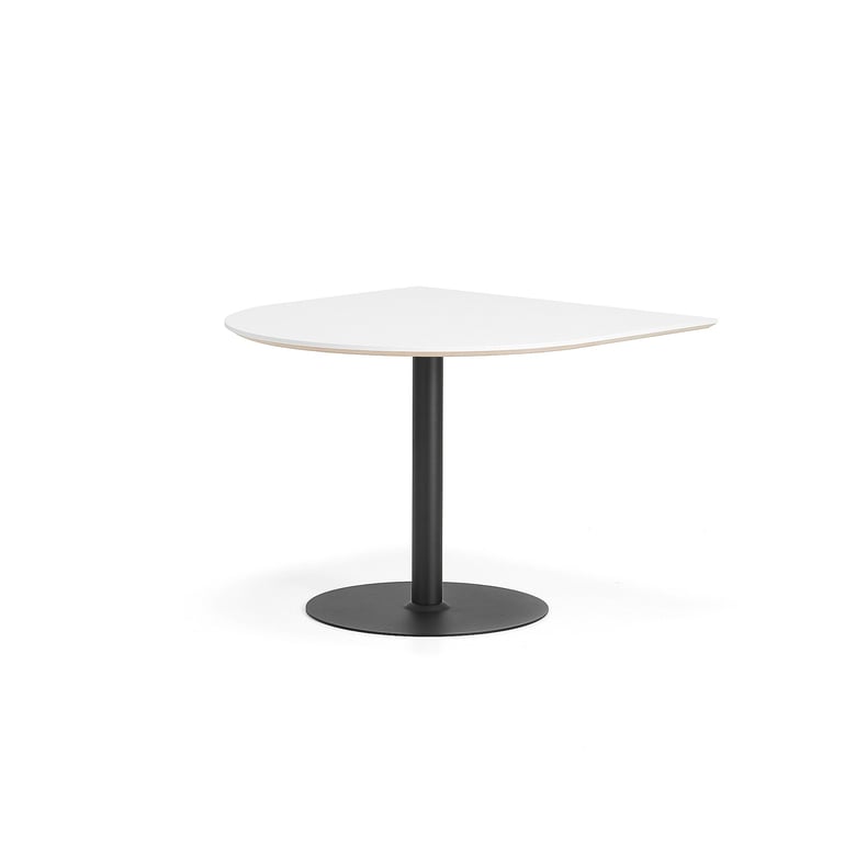 Table METRIC, semi-oval, 1000x1000x720, black/white | AJ Products IE