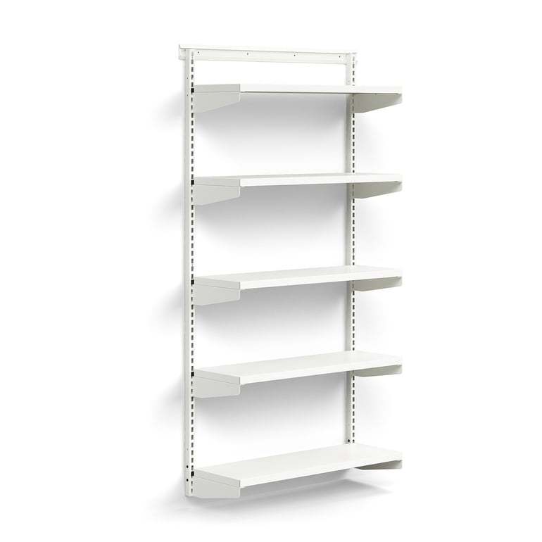 Wall shelving RELY, basic unit, sheet metal shelves, 1800x900x300 mm ...