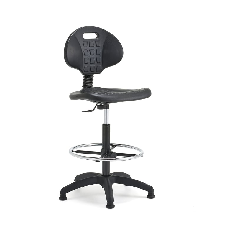 Classic factory chair KILDA, with foot ring, H 540-740 mm | AJ Products IE